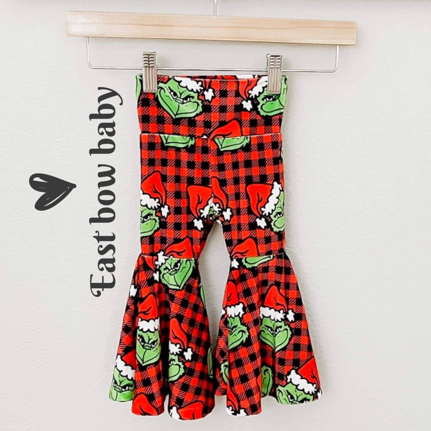 The Grinch Velvet Bellbottom and Flutter Top Set, the Grinch Velvet ...