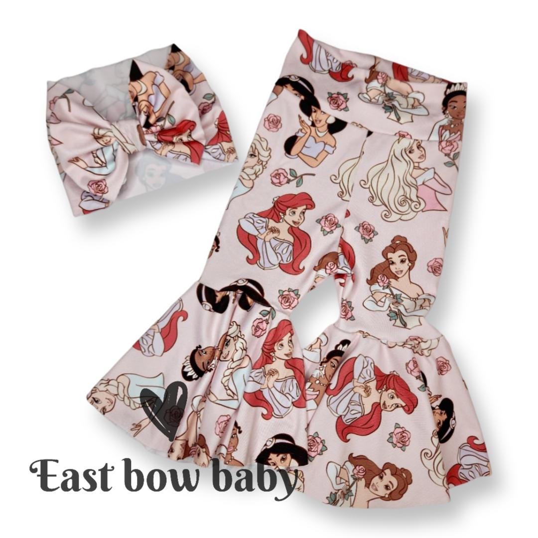 Disney Princess Bellbottom, Disney Princess Diaper Cover, Princess Baby ...