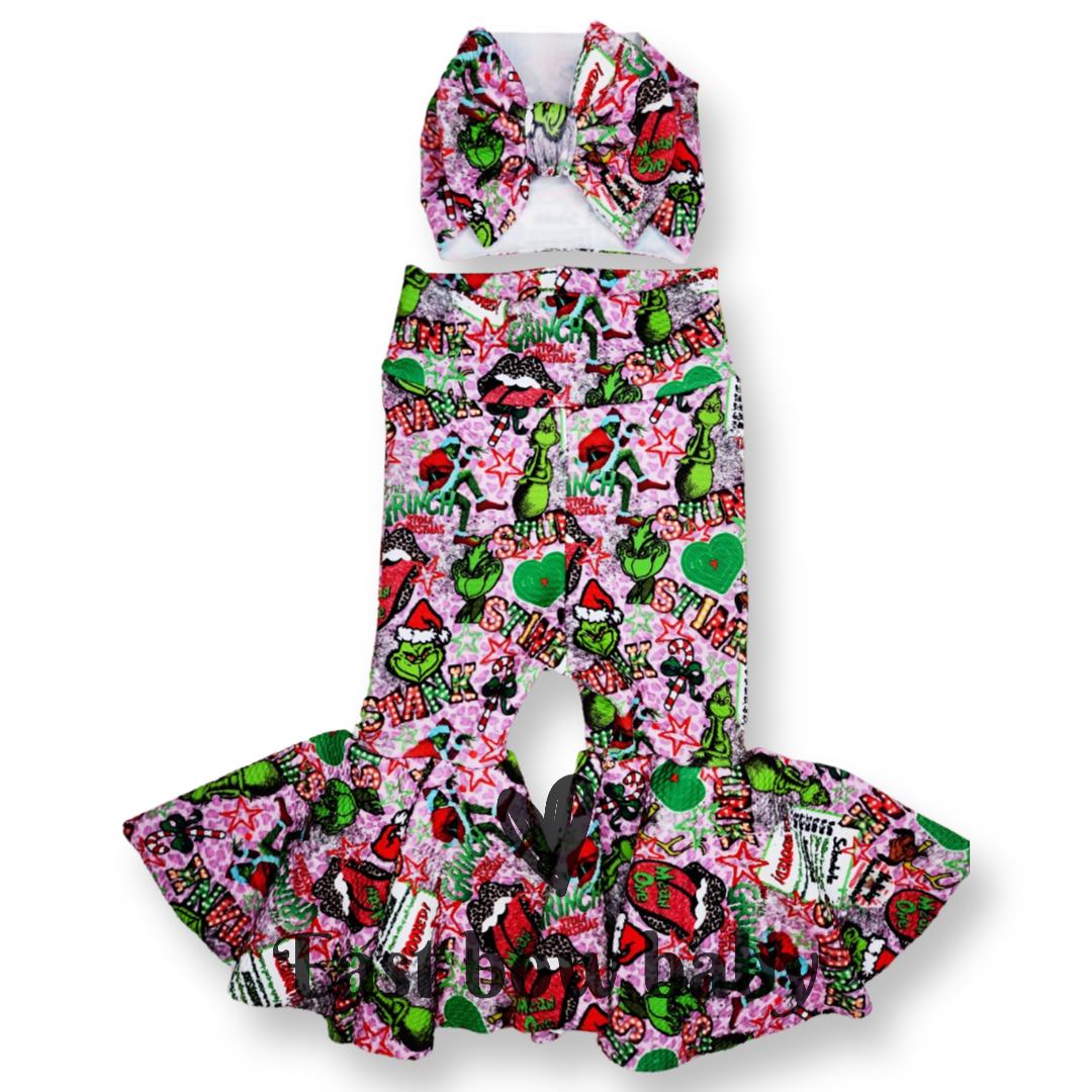 Grinch Bellbottom, Grinch Holiday Bells, Grinchmas Flares, Grinch Girls ...