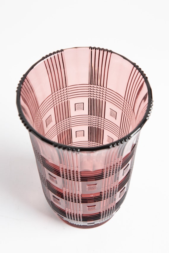 Vintage ART DECO Collectible Purple Depression Glass Vase - Etsy