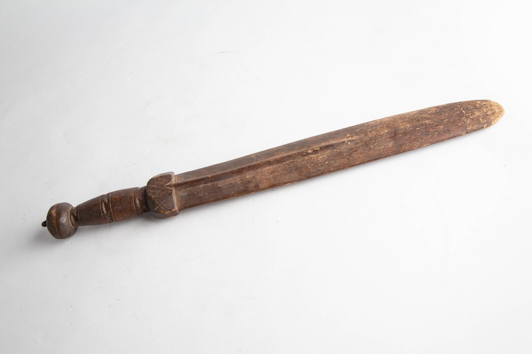 West African Tribal Wooden Sword, Theatrical Wood Sword, Ceremonial ...
