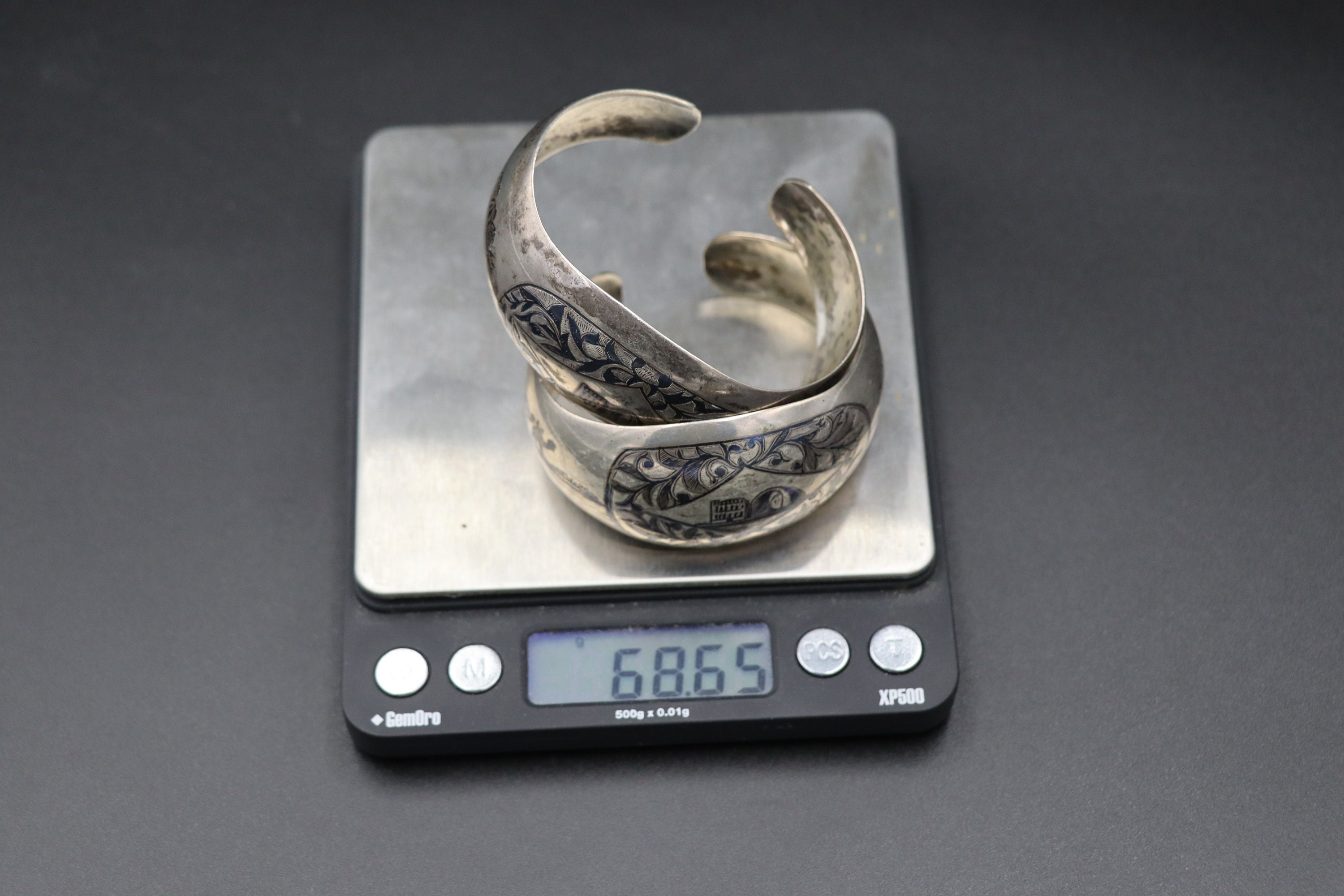 Antique Iraq NIELO Arab Silver Bangle Cuff Bracelet PAIR - Etsy