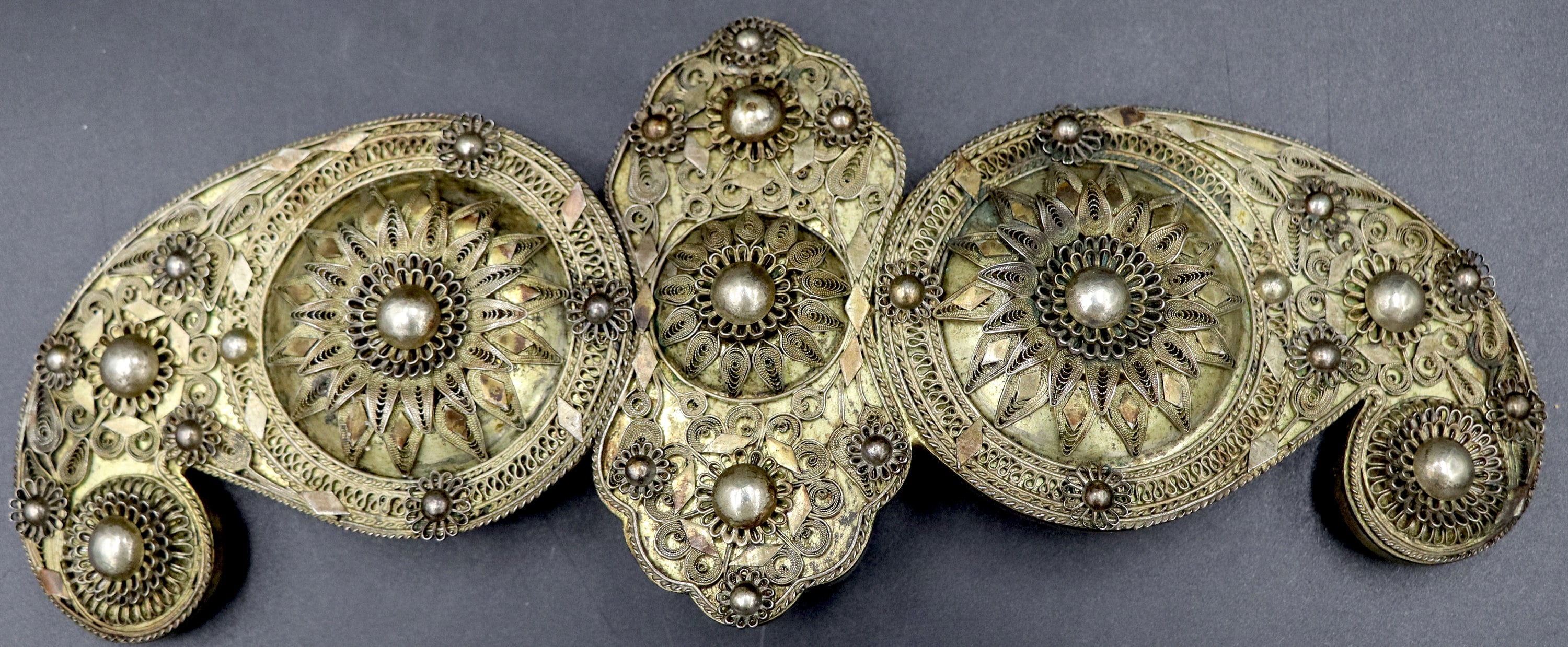 Antique Ottoman Turkish Silver Filigree Girdle Clasp - 19th Century ...