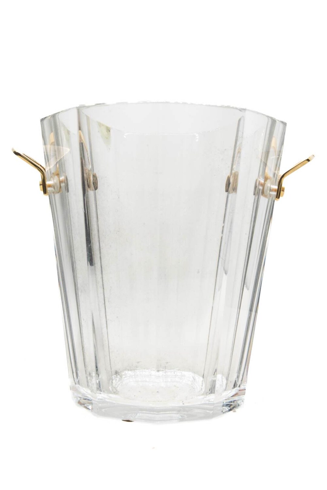 Baccarat Crystal, France, HARMONIE, Gold Tone Handles Large Ice Bucket ...