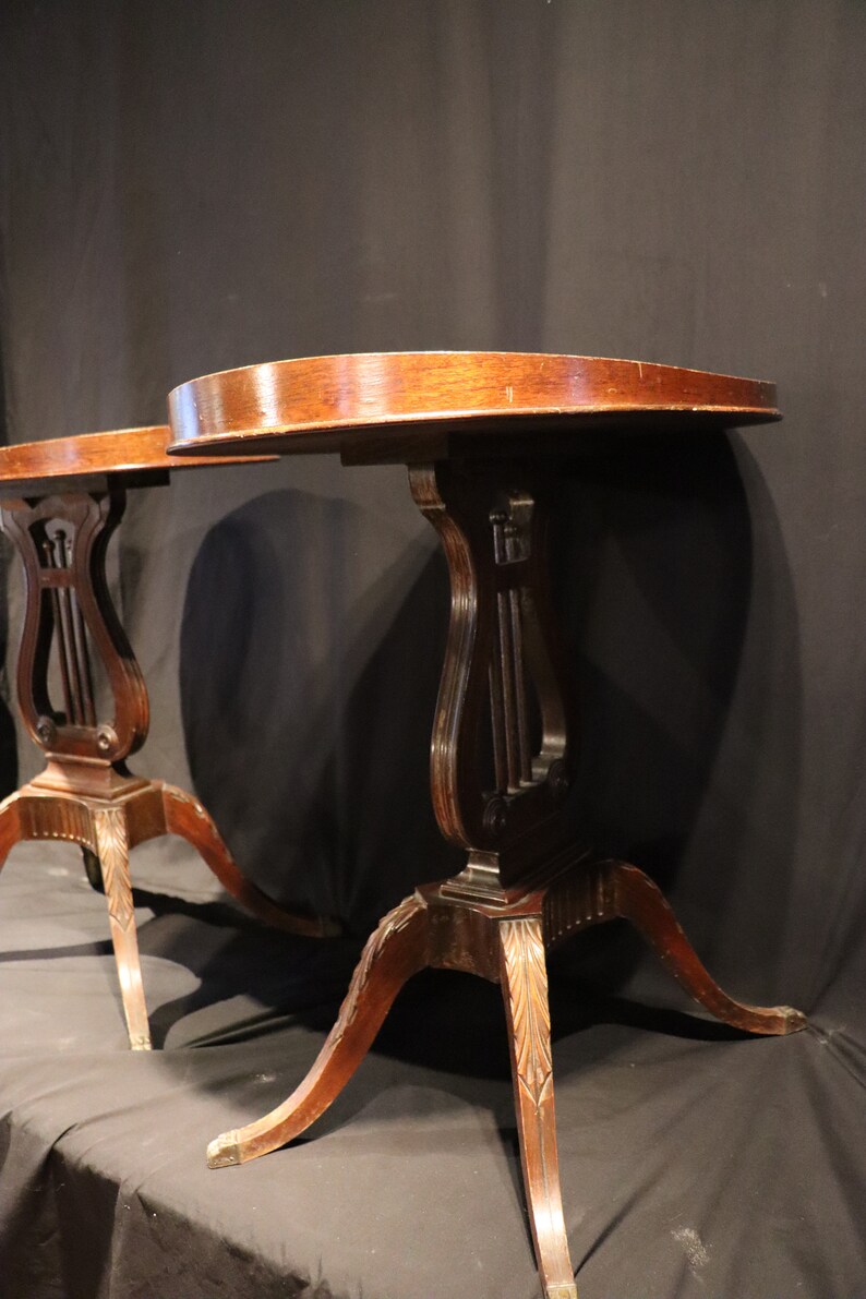 Mersman 1940s Mahogany Duncan Phyfe Side Table Harp Lyre Base - Etsy Canada
