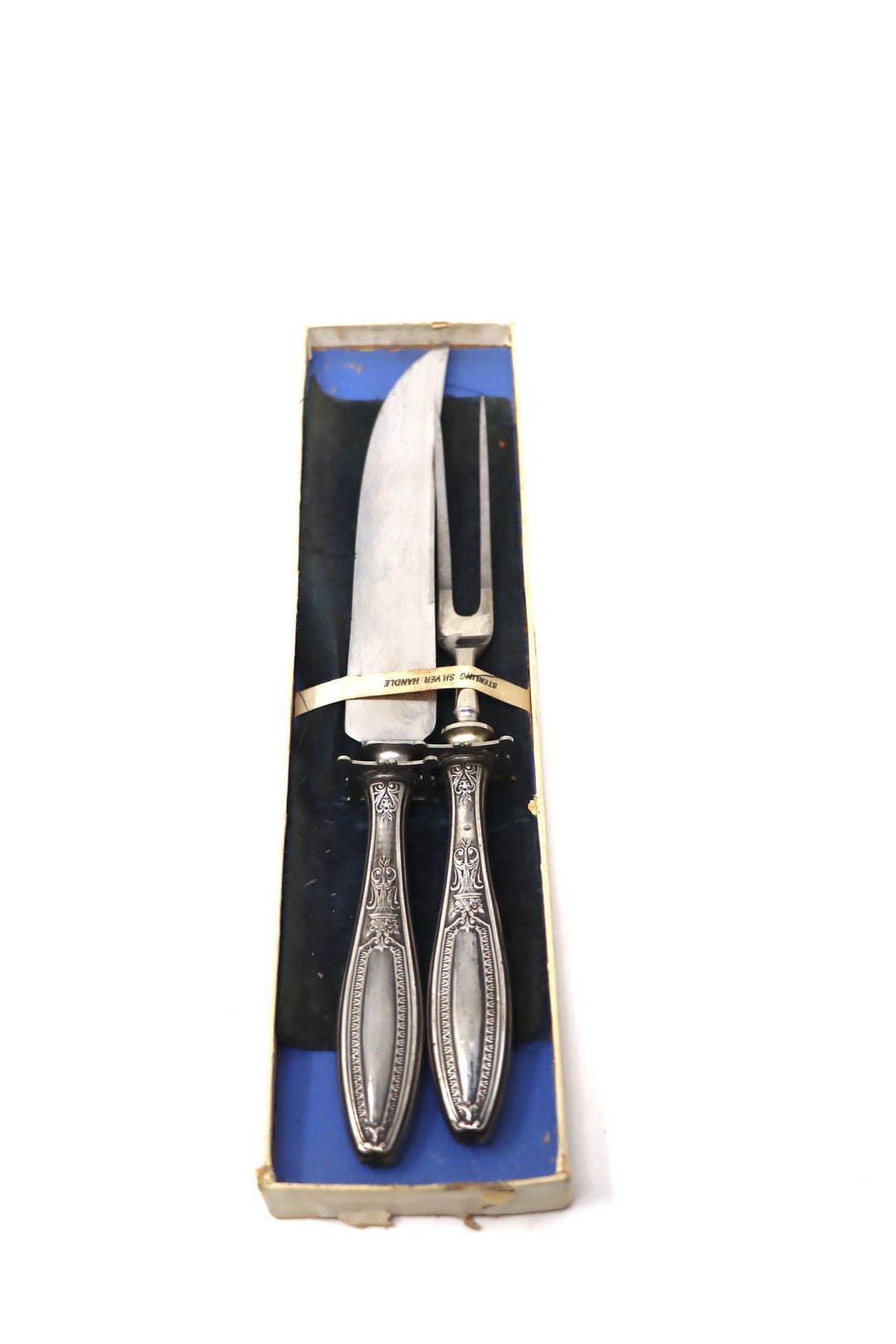 Sterling Silver Roast Carvint Set, Knife & Fork Meat Carving Set ...
