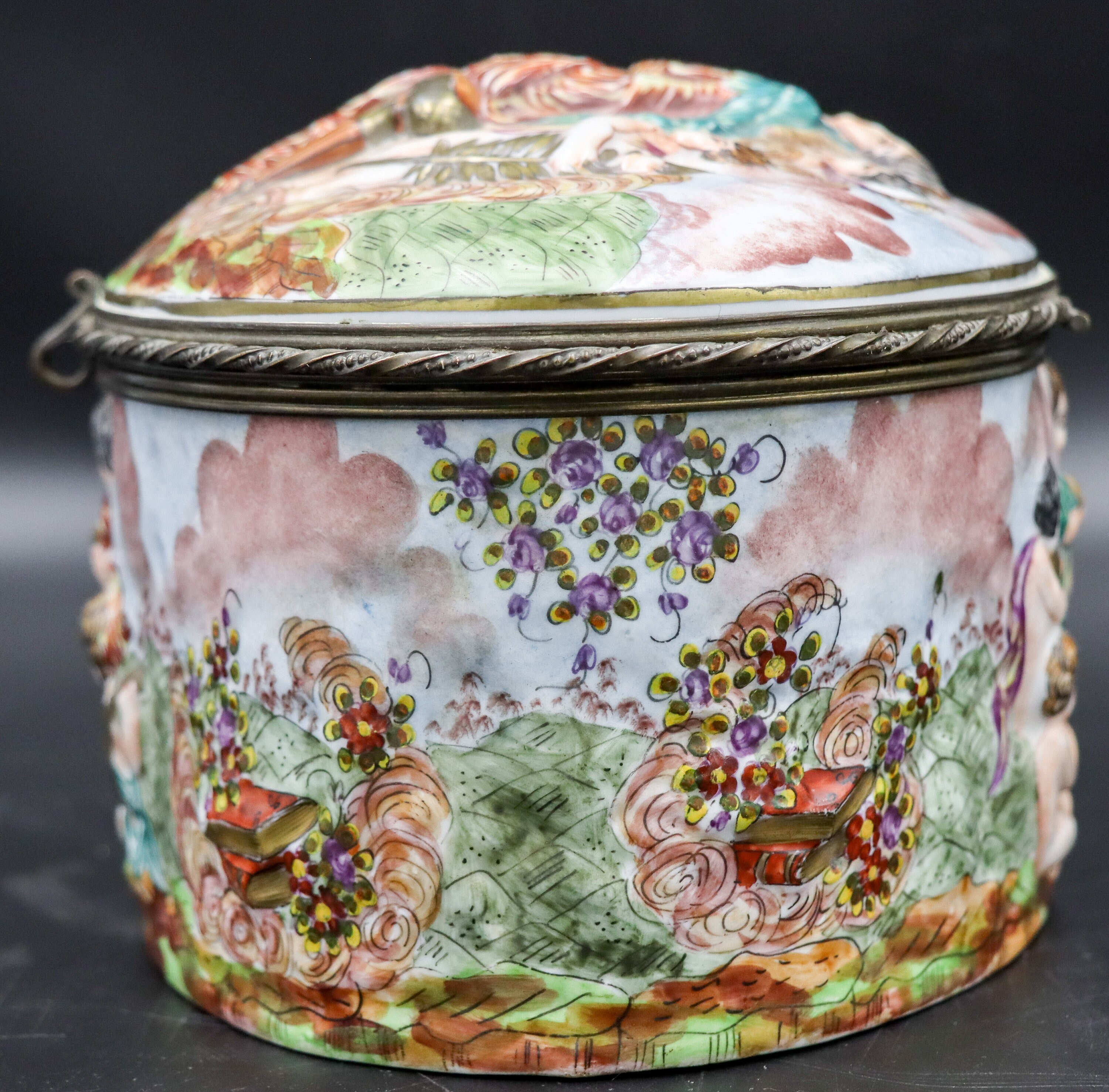 Capodimonte Italian Porcelain Hand Painted Box Lady Playing to - Etsy