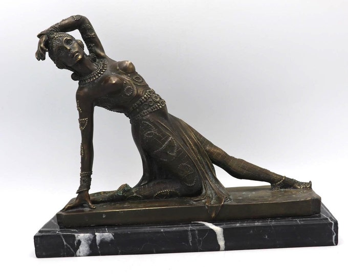 Art Deco Bronze Statue of a Flapper Dancer, Statue on Marble Base - Etsy