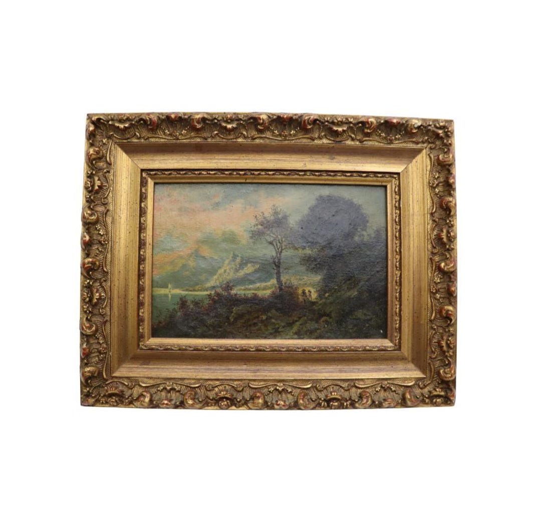 Karl Blechen, German Oil Painting Lovers in the Woods Landscape Scene ...