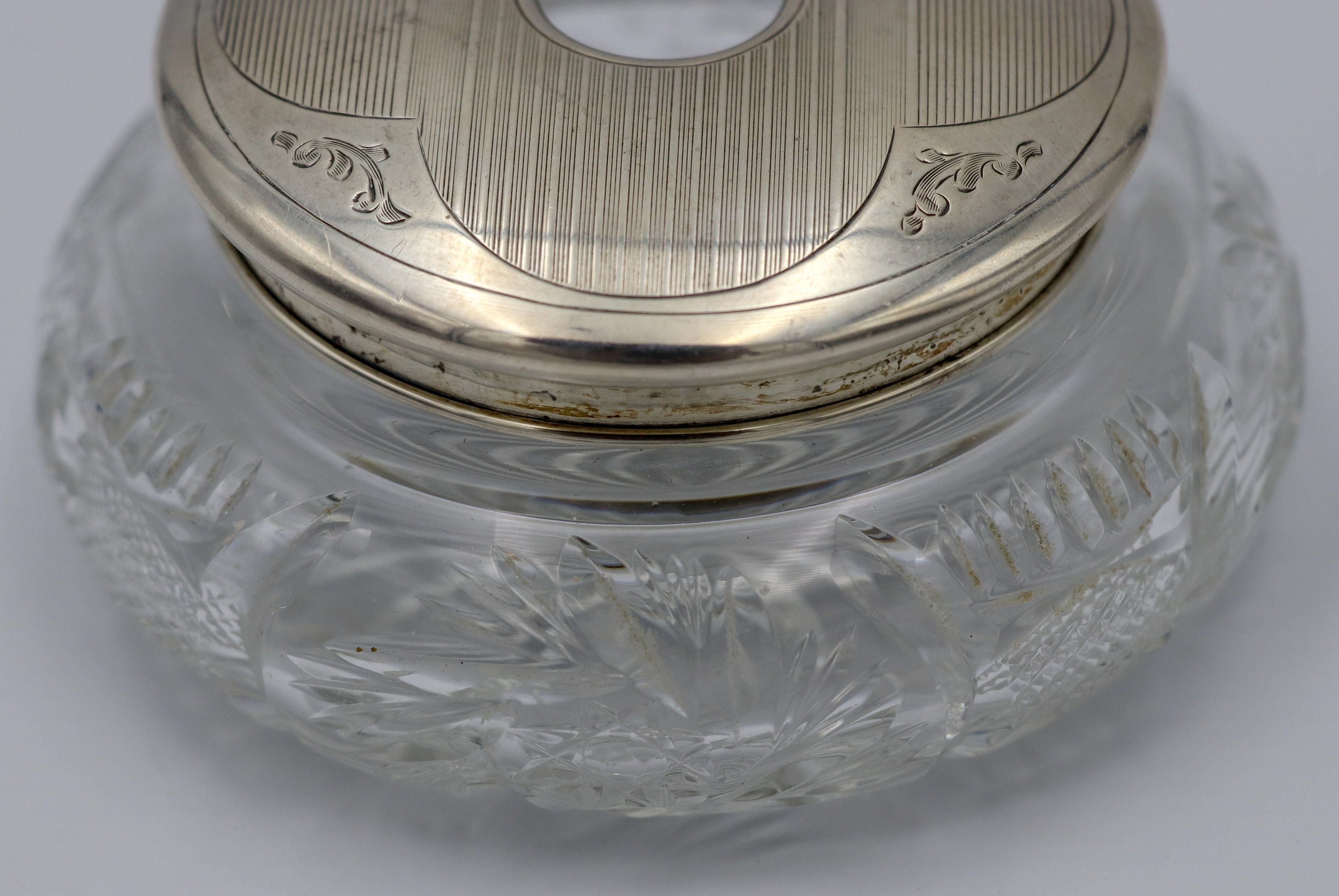 Charles Green Sterling Cut Glass Hair Receiver Jar - Etsy