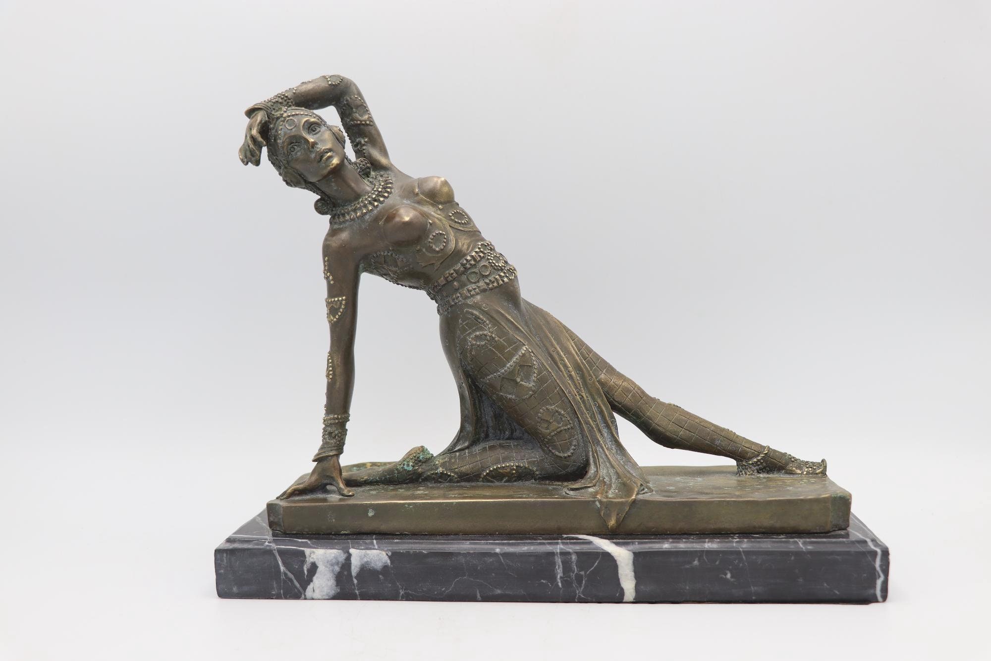 Art Deco Bronze Statue of a Flapper Dancer, Statue on Marble Base - Etsy