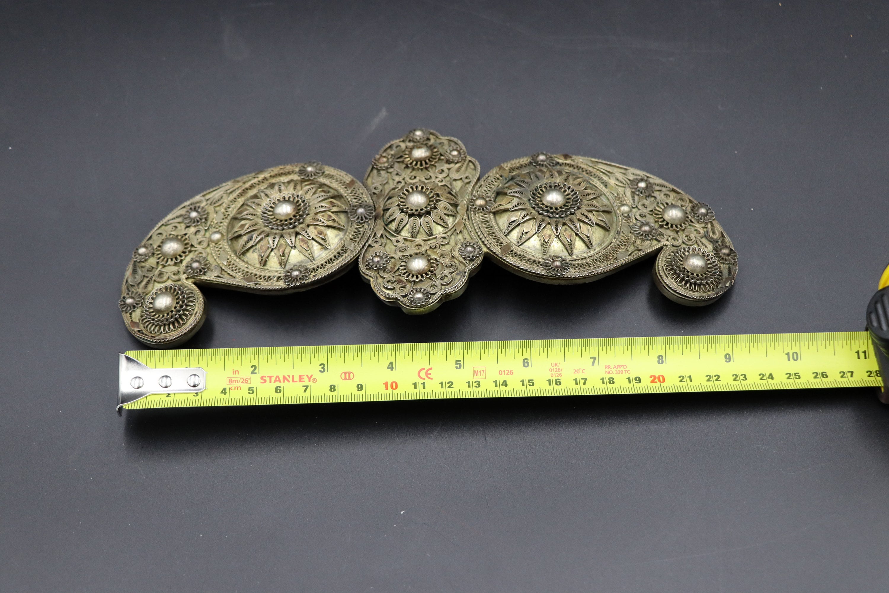 Antique Ottoman Turkish Silver Filigree Girdle Clasp - 19th Century ...