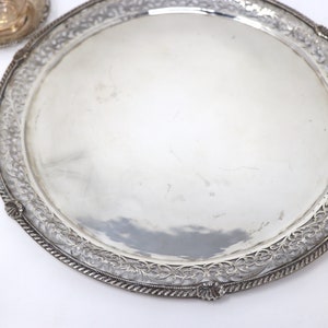 Vintage Turkish Silver Tray W/ Tea Glasses & Silver Saucers/plates, Set ...
