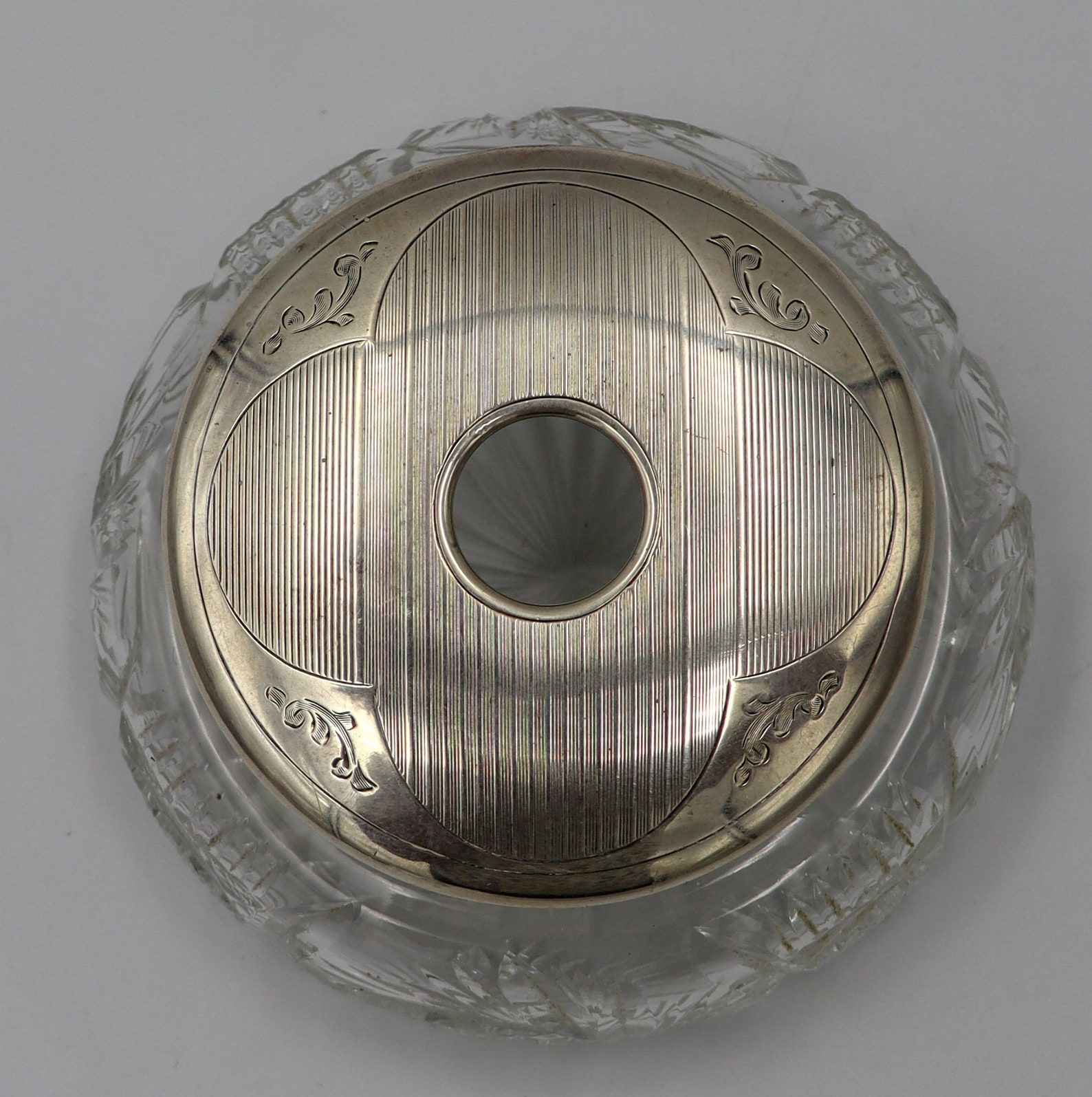 Charles Green Sterling Cut Glass Hair Receiver Jar - Etsy