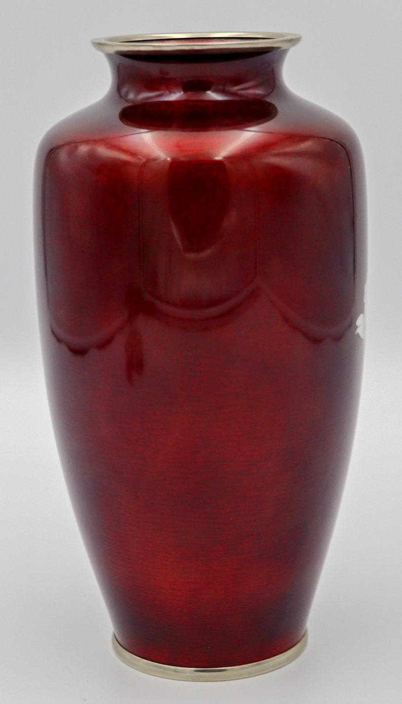 1950's Japanese Cloisonné Enamel Akasuke Ginbari Vase With Roses - Etsy