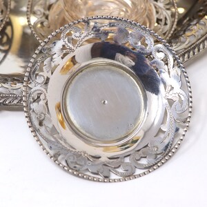 Vintage Turkish Silver Tray W/ Tea Glasses & Silver Saucers/plates, Set ...