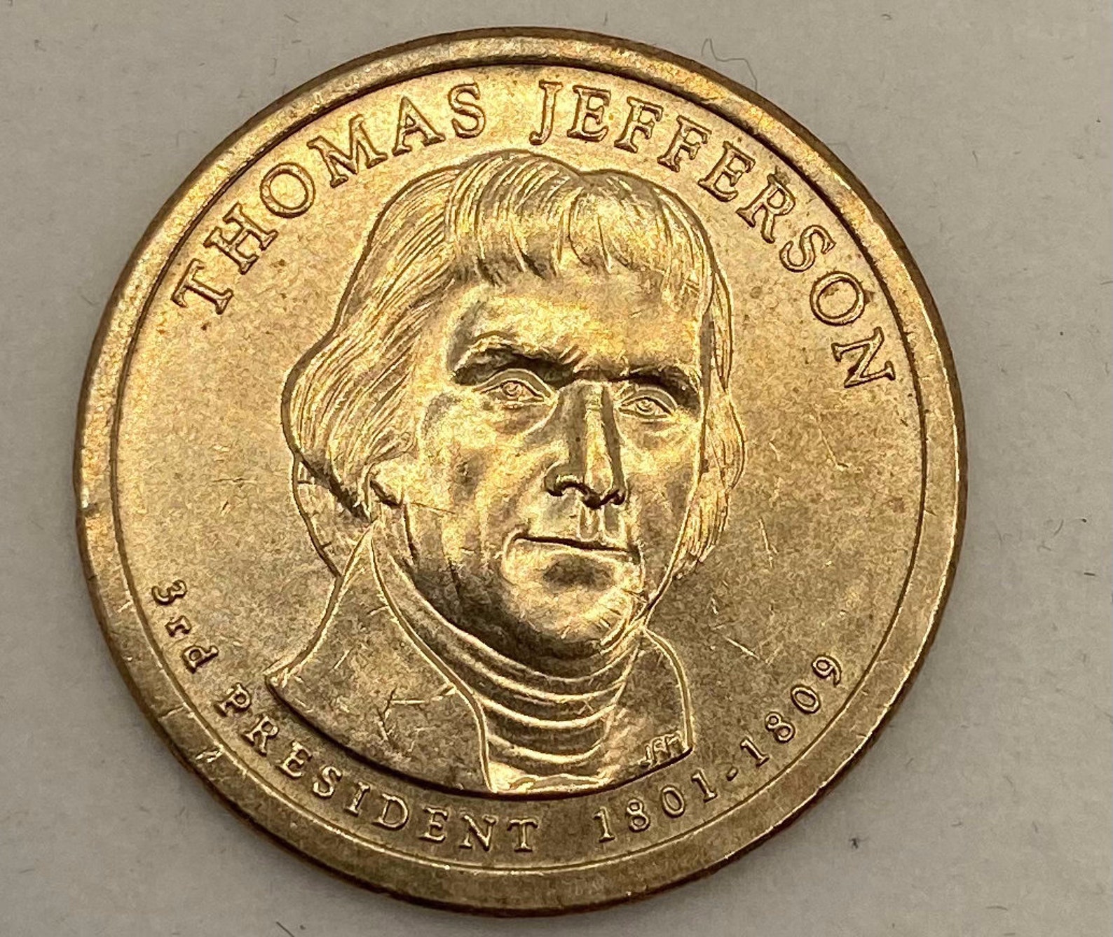 1801 Rare 1 Dollar Coin Tomas Jefferson 2007P | Etsy