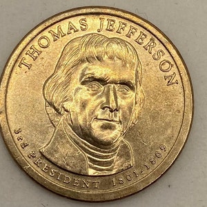 1801 Rare 1 Dollar Coin Tomas Jefferson 2007P | Etsy