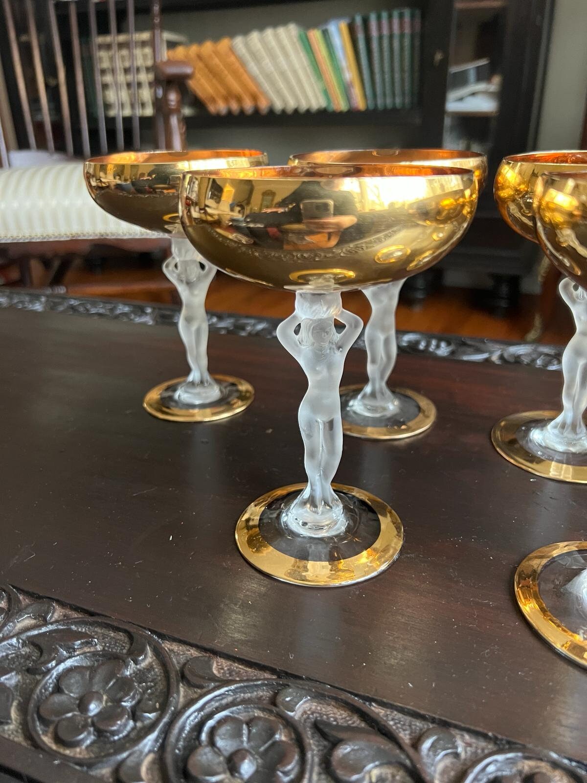 Set of 7 Vintage Bayel Bacchante Frosted Nude Champagne Coupes - Etsy