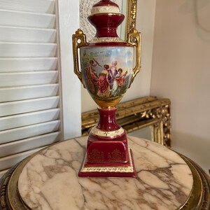 Antique Petite Porcelain Urn / Vase With Hand Painted Gilded Small Urn ...