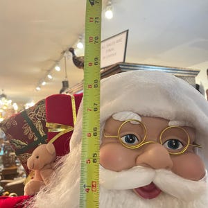 Vintage Life Size Santa Claus Figure Intricate Red and White Suit ...