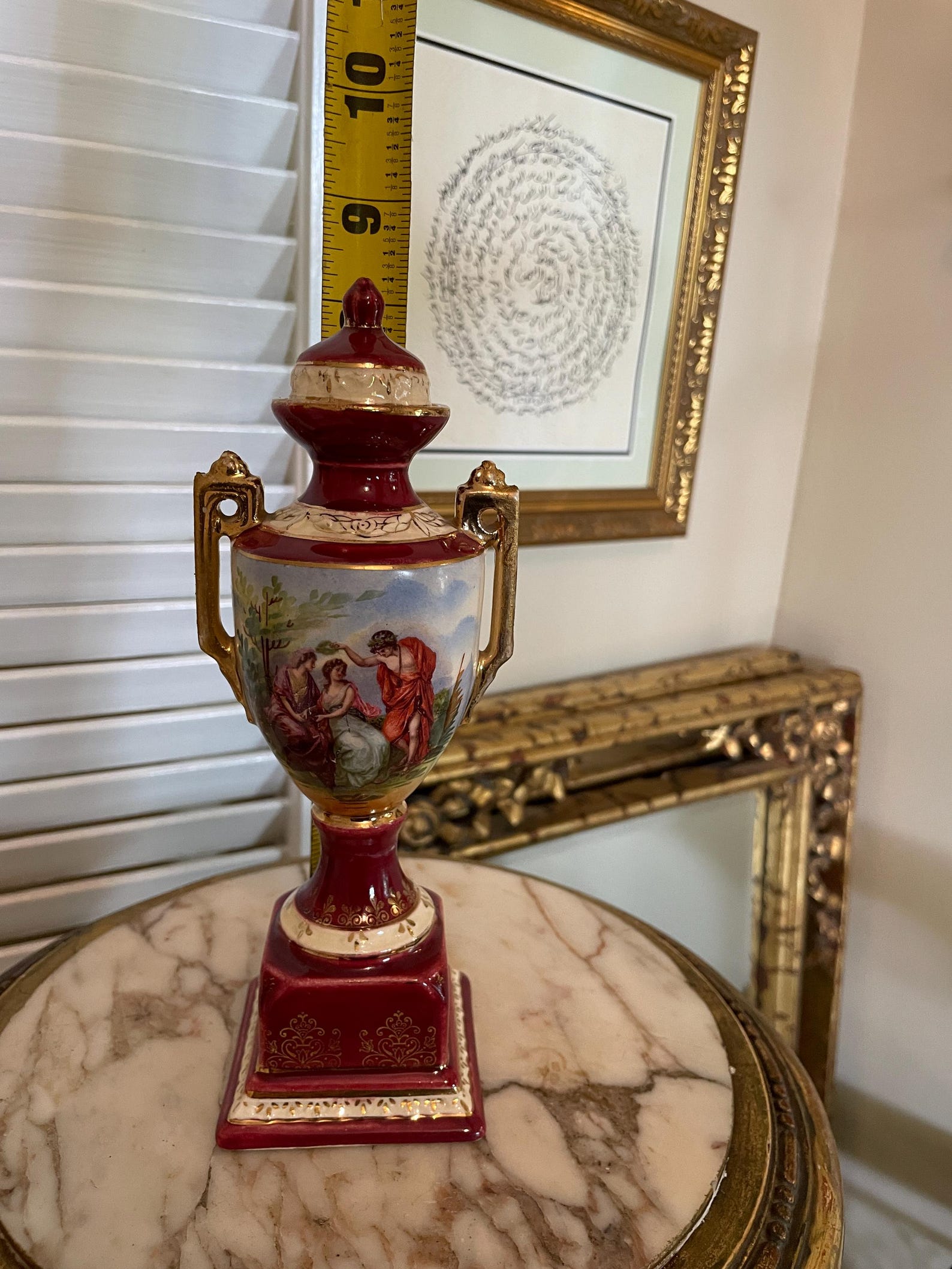 Antique Petite Porcelain Urn / Vase With Hand Painted Gilded Small Urn ...
