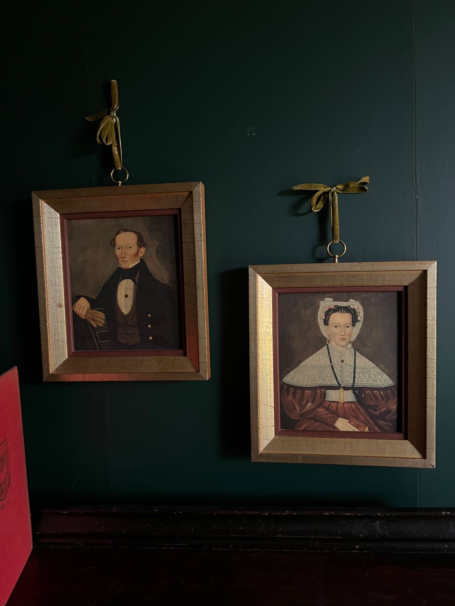 Vintage Colonial Reproduction Pair of Wall Art Primitive Folk Art Early ...