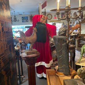 Vintage Life Size Santa Claus Figure Intricate Red and White Suit ...