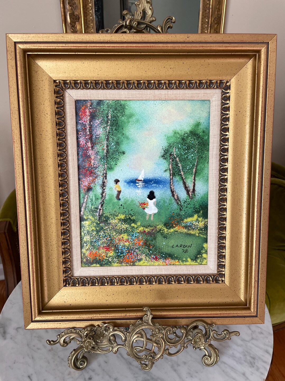 Louis Cardin Signed Original 1978 Artwork Framed Impressionist Painting ...