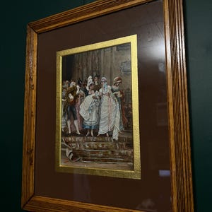 Antique French Style Prints Pair Elegant Wedding Celebration Scenes ...