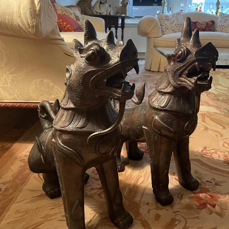 Large Foo Dogs Statue - Etsy