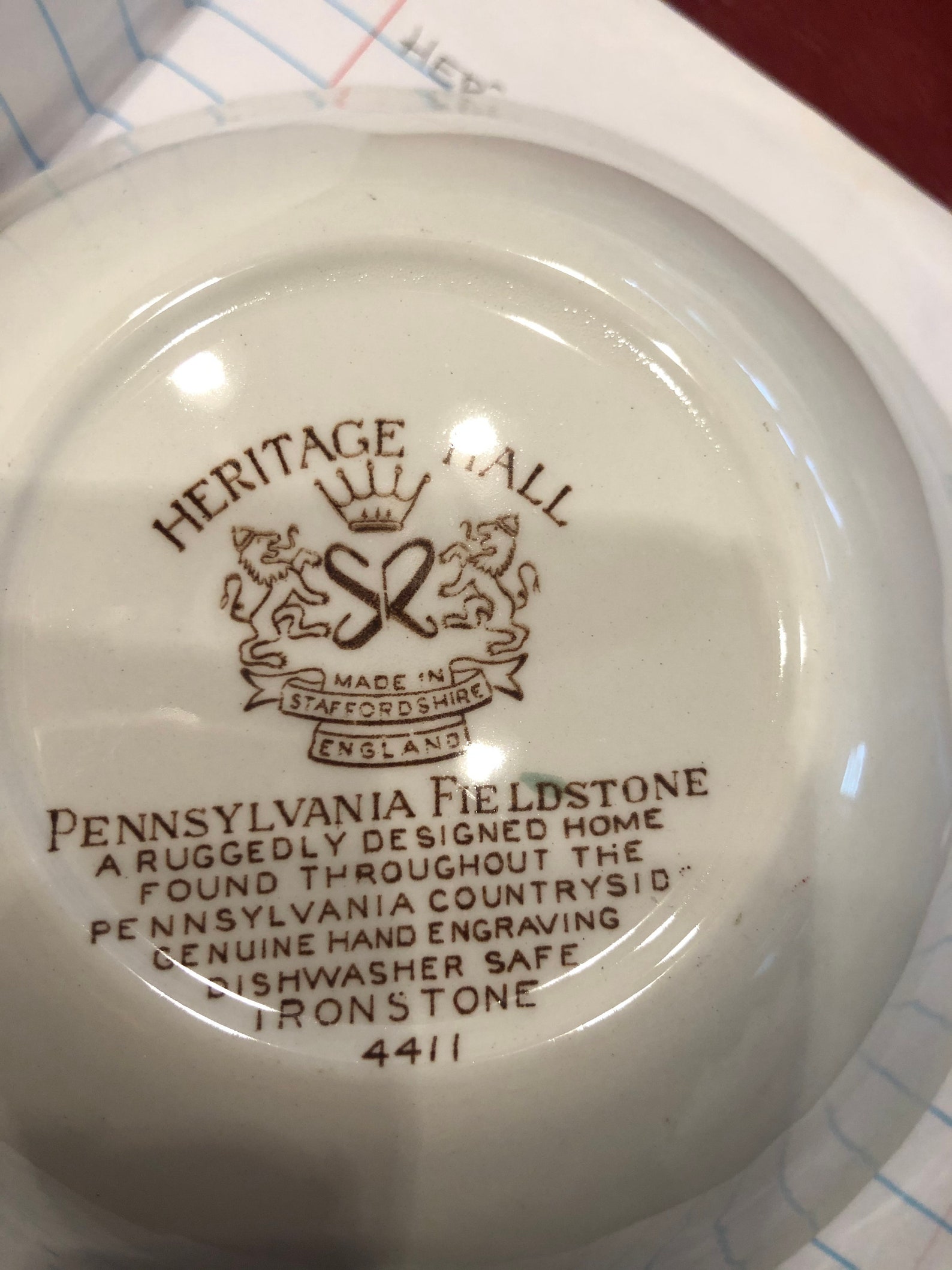 Vintage Heritage Hall Ironstone Dinnerware Set England Historic Homes ...