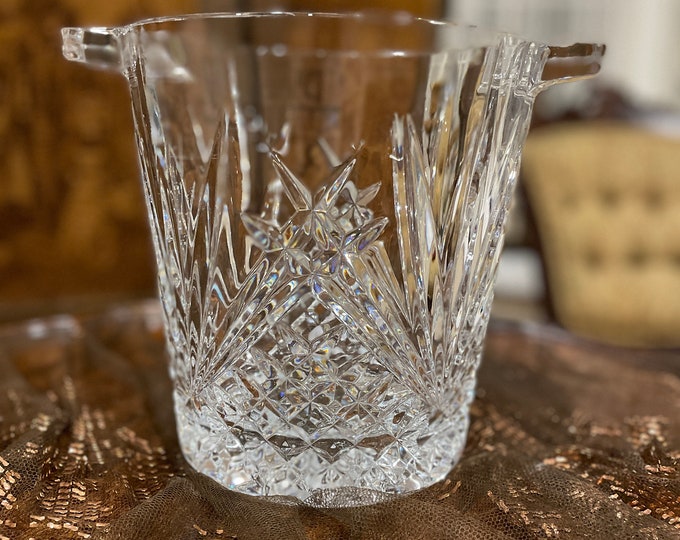 Vintage Cut Crystal Ice Bucket With Handle - Etsy