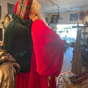 Vintage Life Size Santa Claus Figure Intricate Red and White Suit ...