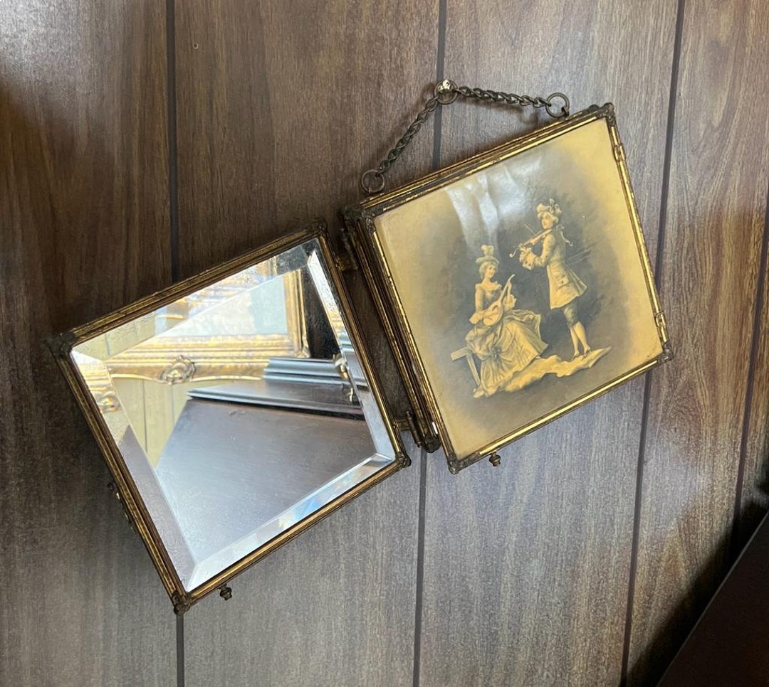 Antique Triple Vanity Mirror Beveled Glass Folding Wall Mirror Rococo ...