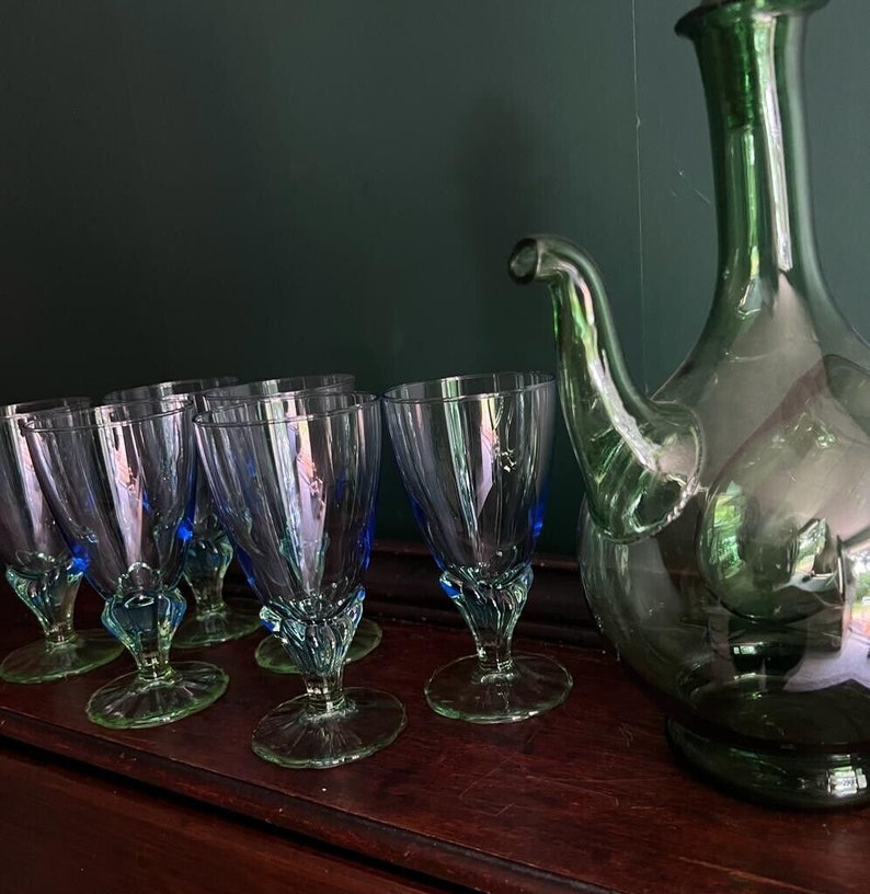 Bormioli Rocco Bahia Art Nouveau Glass Set and Italian Hand - Etsy