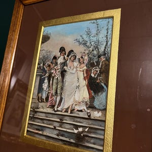 Antique French Style Prints Pair Elegant Wedding Celebration Scenes ...