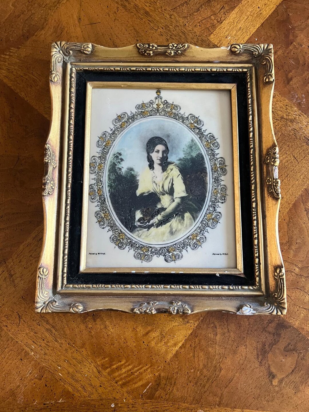 Antique Wall Art Hall Engraving 1800's English American Ornate Framed ...