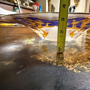 Vintage Glass Versace Style Gold & Cobalt Blue Decorative Centerpiece ...