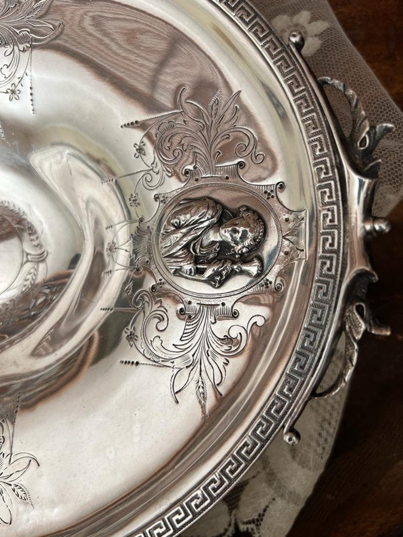Antique Silver Plated Victorian Repousse Centerpiece Bowl - Etsy