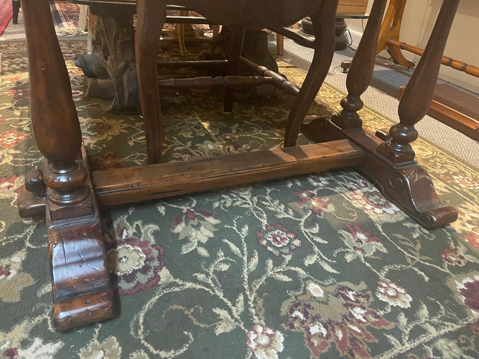 Antique Handcarved Walnut Chess Table Backgammon Game Table by Theodore ...
