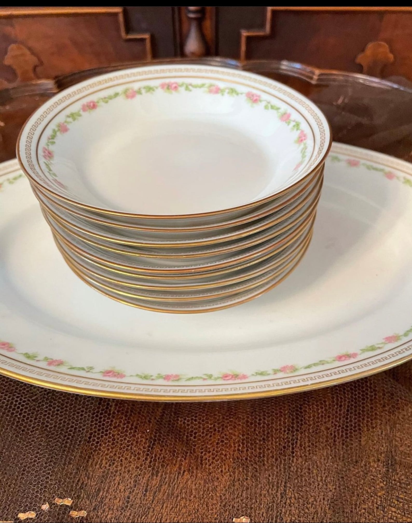 Limoges Old Abbey Porcelain Pink Floral Dinner Set Limoges - Etsy