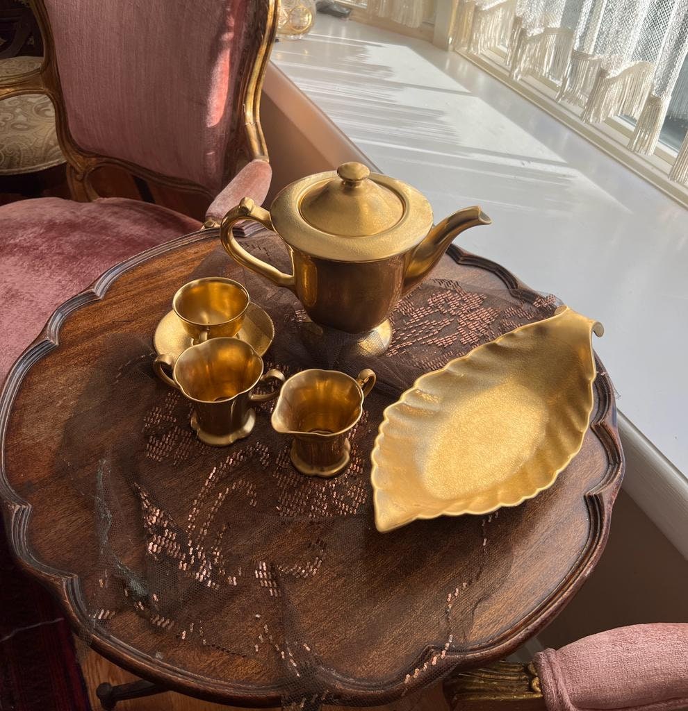 Vintage Pickard China Rose and Daisy Gold Encrusted Tea Set - Etsy