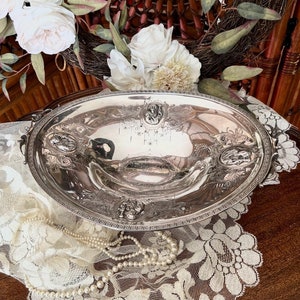 Antique Silver Plated Victorian Repousse Centerpiece Bowl Cleopatra ...