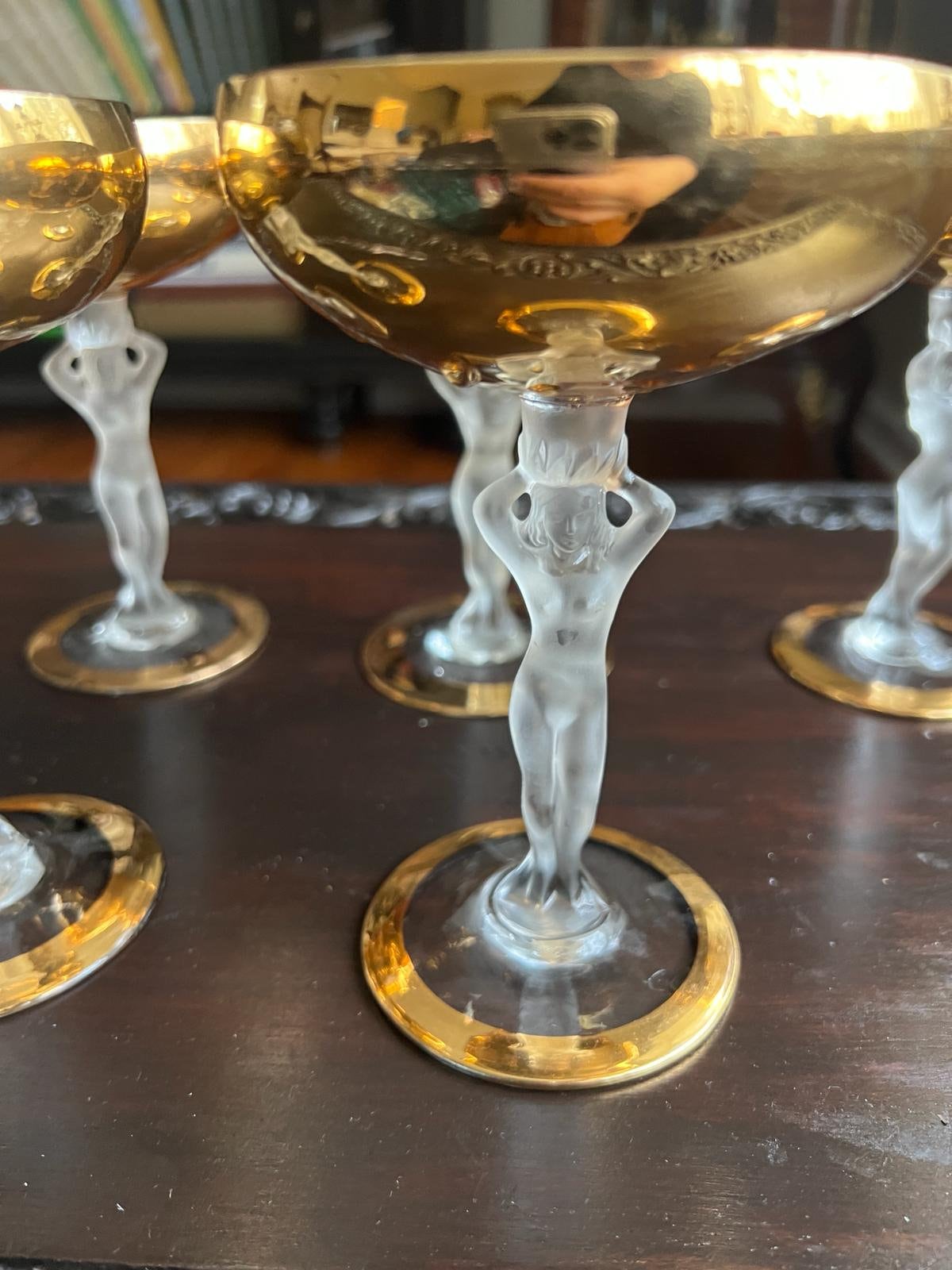 Set of 7 Vintage Bayel Bacchante Frosted Nude Champagne Coupes - Etsy