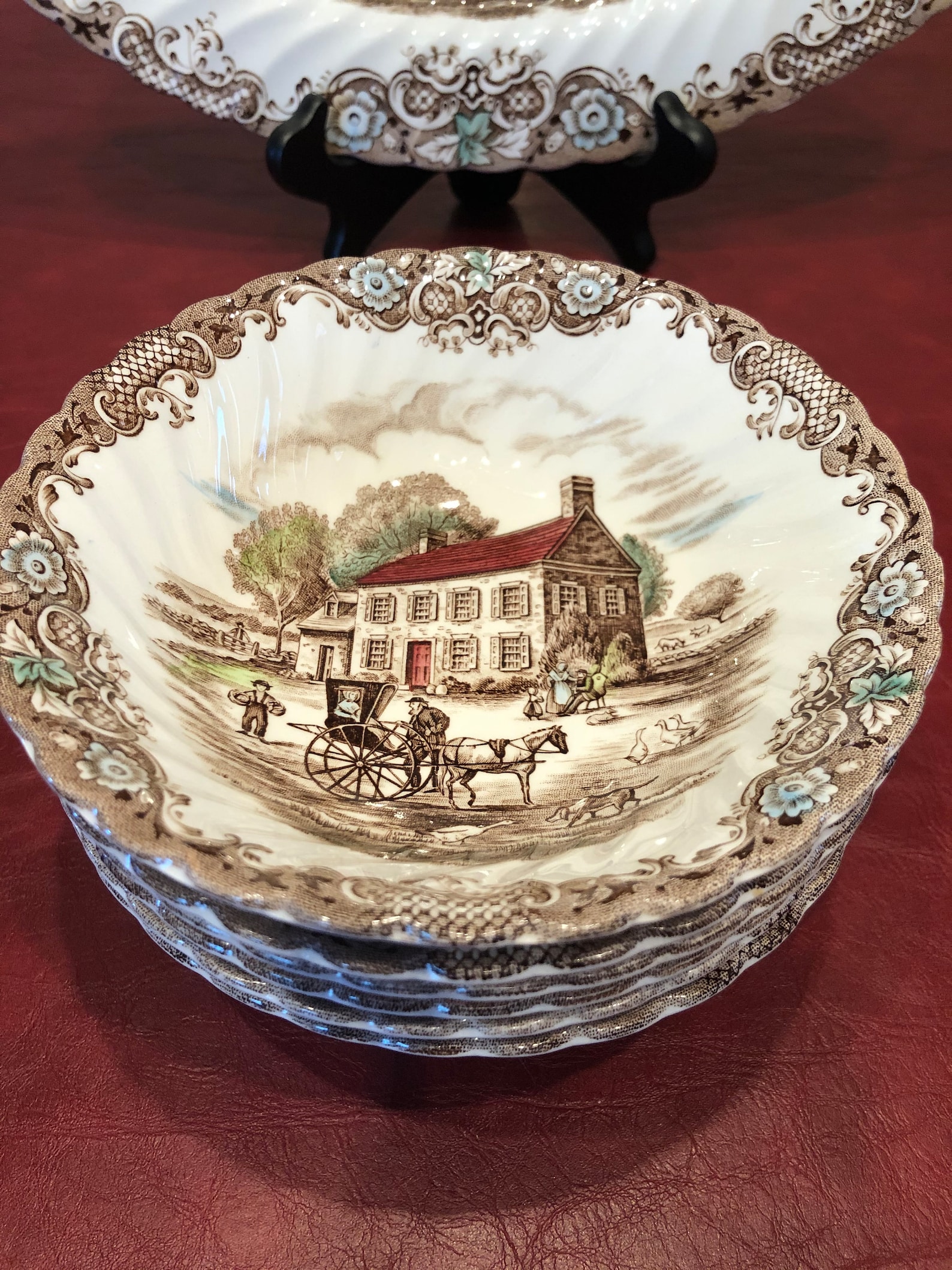 Vintage Heritage Hall Ironstone Dinnerware Set England Historic Homes ...