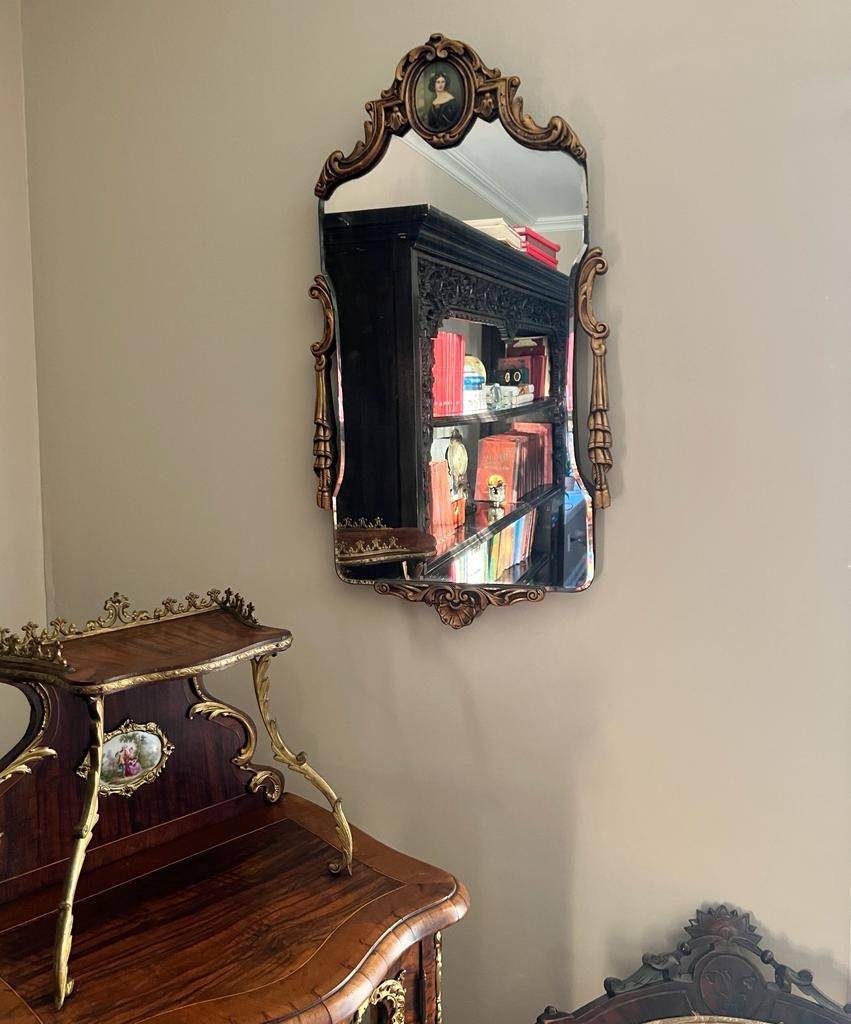 Antique Vertical Ornate Wood Frame Scalloped Beveled Wall - Etsy