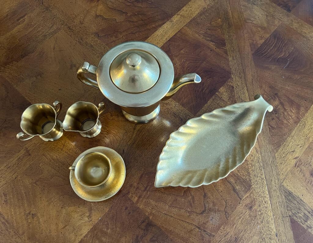 Vintage Pickard China Rose and Daisy Gold Encrusted Tea Set - Etsy