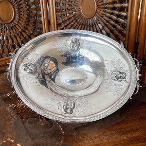 Antique Silver Plated Victorian Repousse Centerpiece Bowl Cleopatra ...