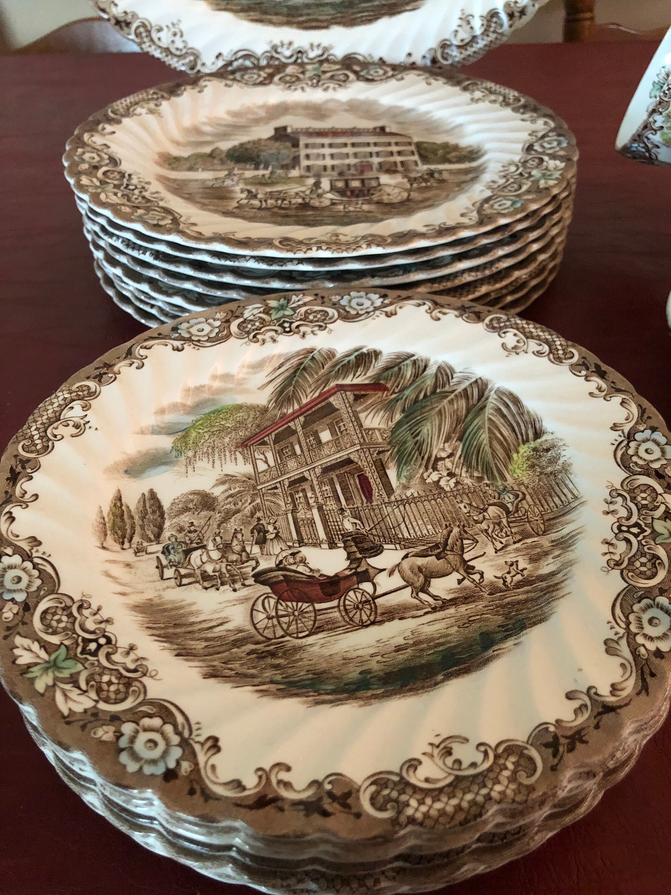 Vintage Heritage Hall Ironstone Dinnerware Set England Historic Homes ...
